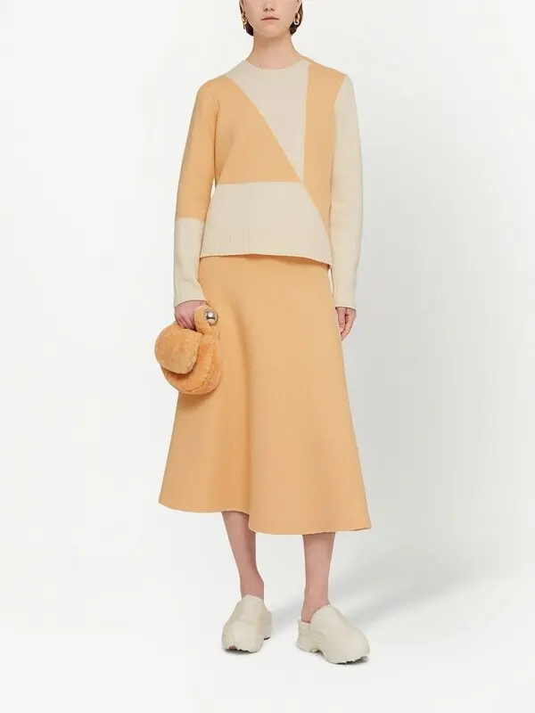 JIL SANDER Colour-block Knit Jumper - Orange