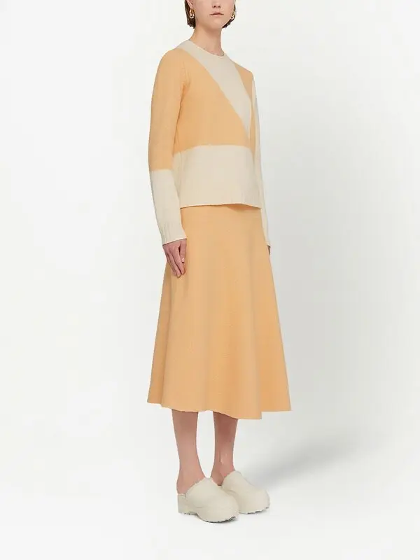 JIL SANDER Colour-block Knit Jumper - Orange