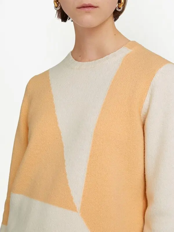 JIL SANDER Colour-block Knit Jumper - Orange