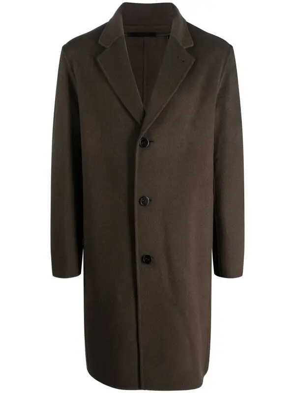 Theory Wool-cashmere Blend Single-breasted Coat - Green