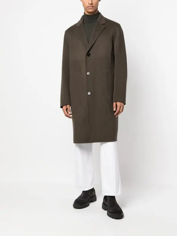 Theory Wool-cashmere Blend Single-breasted Coat - Green