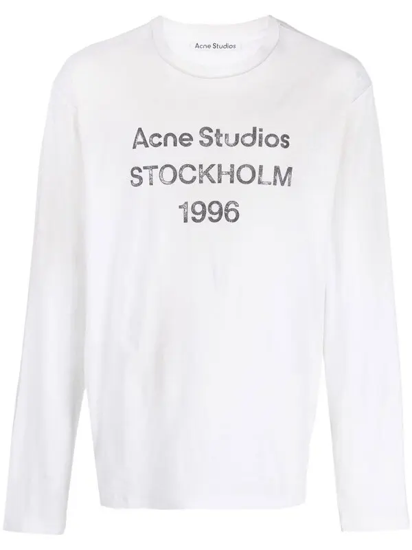 Acne Studios Logo Stockholm 1996-Print T-Shirt - White