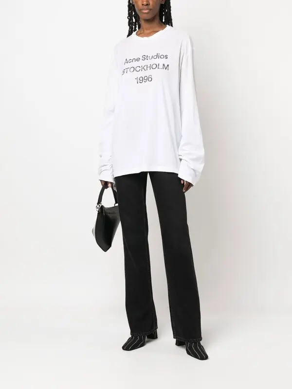 Acne Studios Logo Stockholm 1996-Print T-Shirt - White | Editorialist