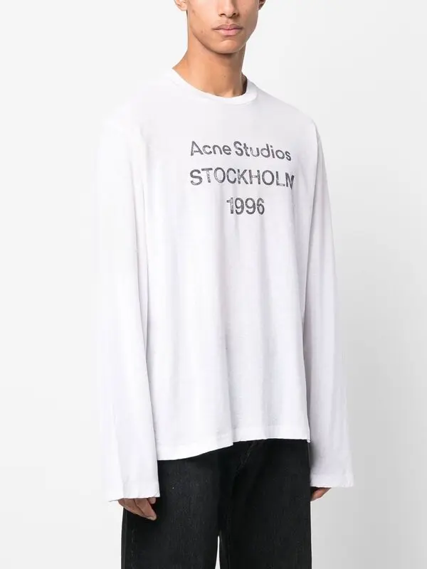 Acne Studios Logo Stockholm 1996-Print T-Shirt - White