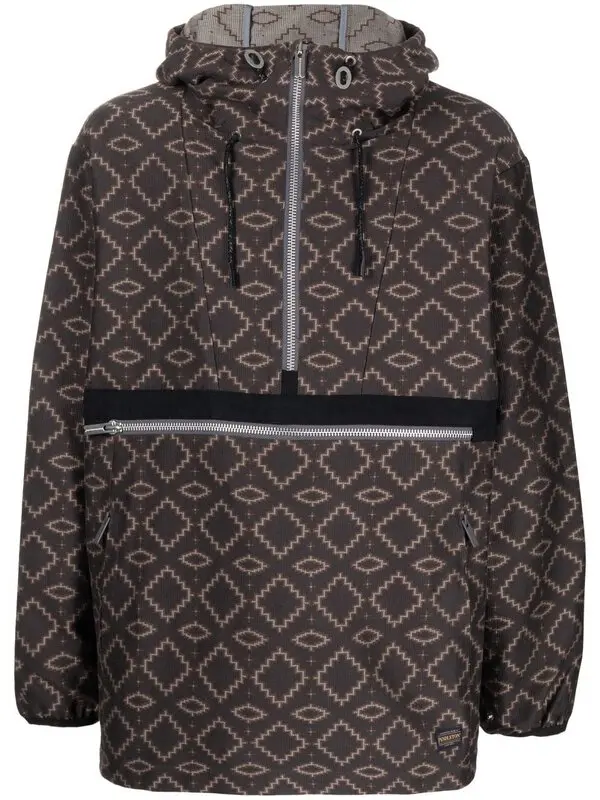 WHITE MOUNTAINEERING Geometric Pattern Half-zipped Jacket