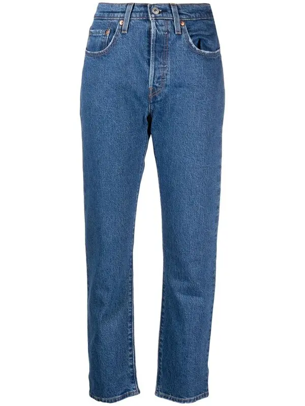 LEVI'S 501 Cropped Straight-leg Jeans - Blue