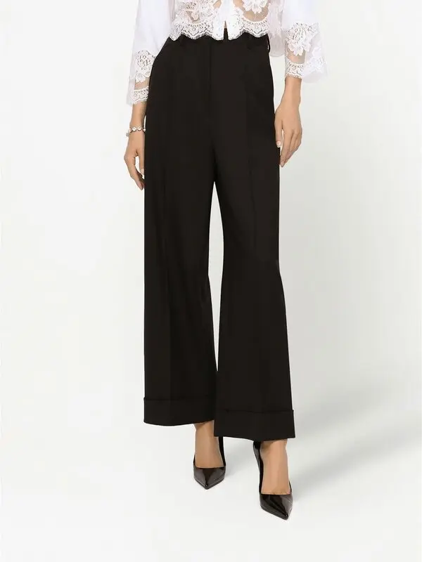 Dolce & Gabbana Lace-insert Crop Poplin Shirt