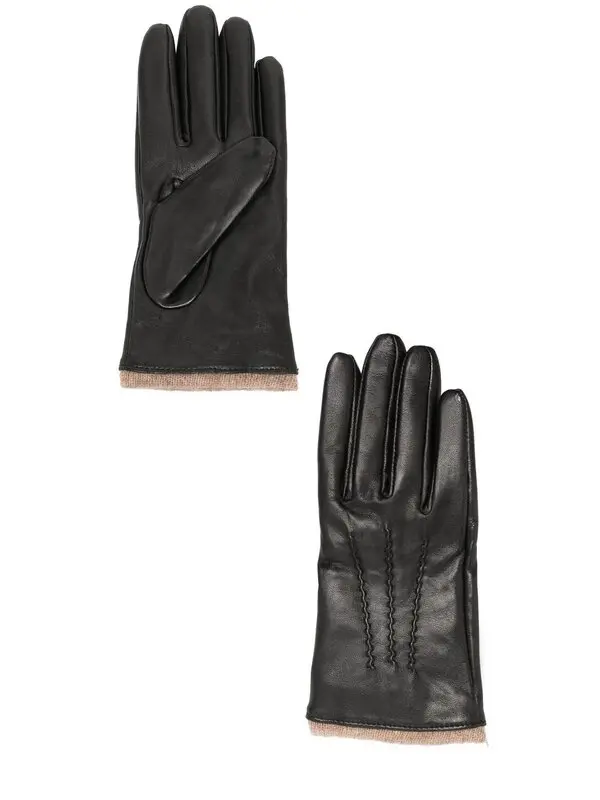 DENTS Stitch-detail Wrist-length Gloves - Black