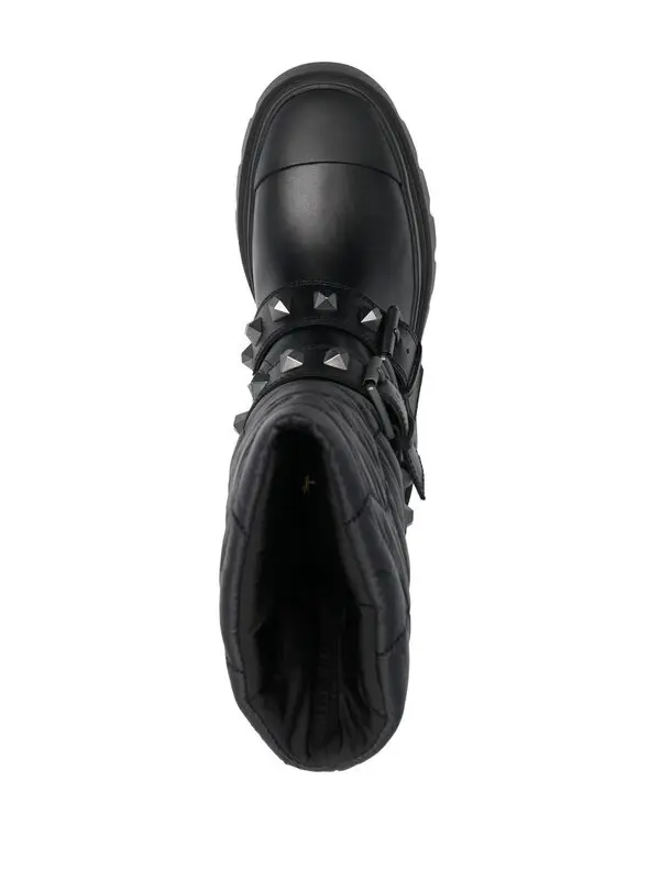 Ash Buckle-detail Faux Leather Boots