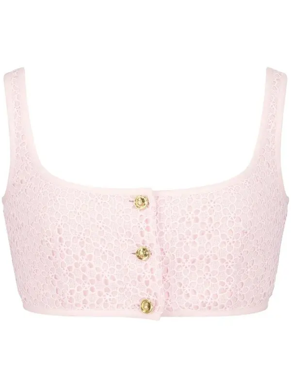 Giambattista Valli Lace-embroidered Crop Top - Pink