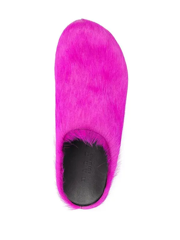 Marni Fussbet Calf-hair Slippers - Purple