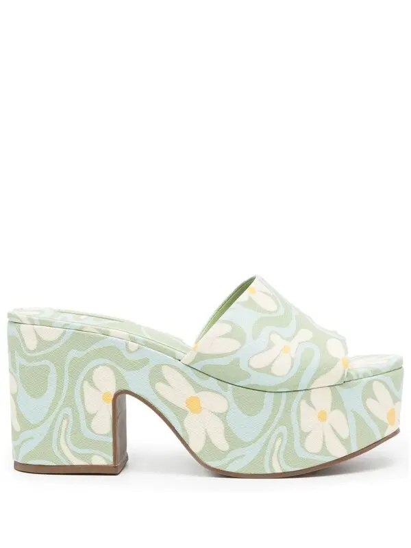 Larroude 90mm Floral-print Platform Sandals
