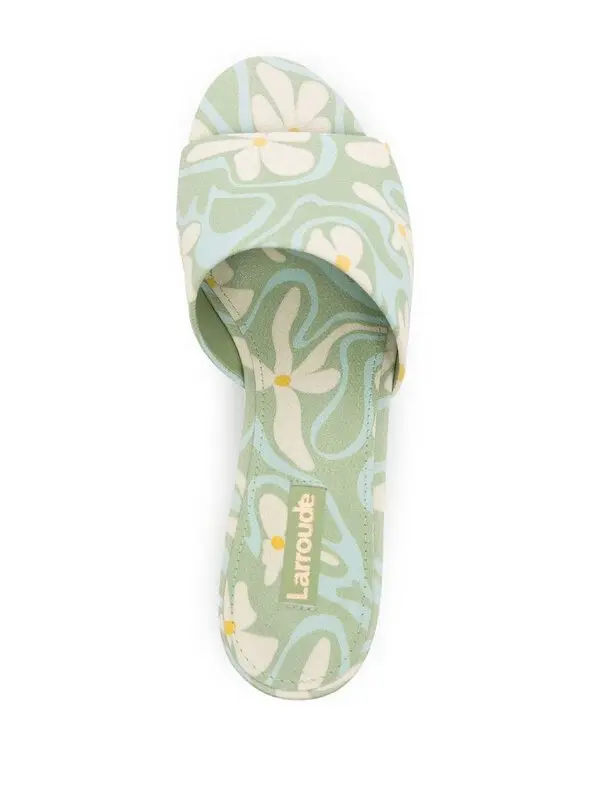Larroude 90mm Floral-print Platform Sandals