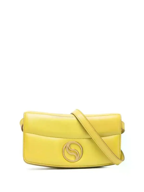Stella McCartney Logo Plaque Crossbody Bag - Green