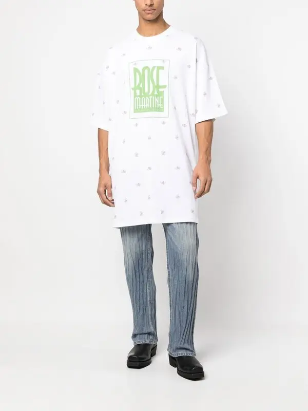 Martine Rose Long-line Logo-print T-shirt
