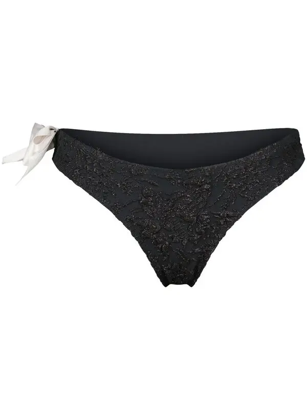 Giambattista Valli Bow-detail One-shoulder Bikini - Black