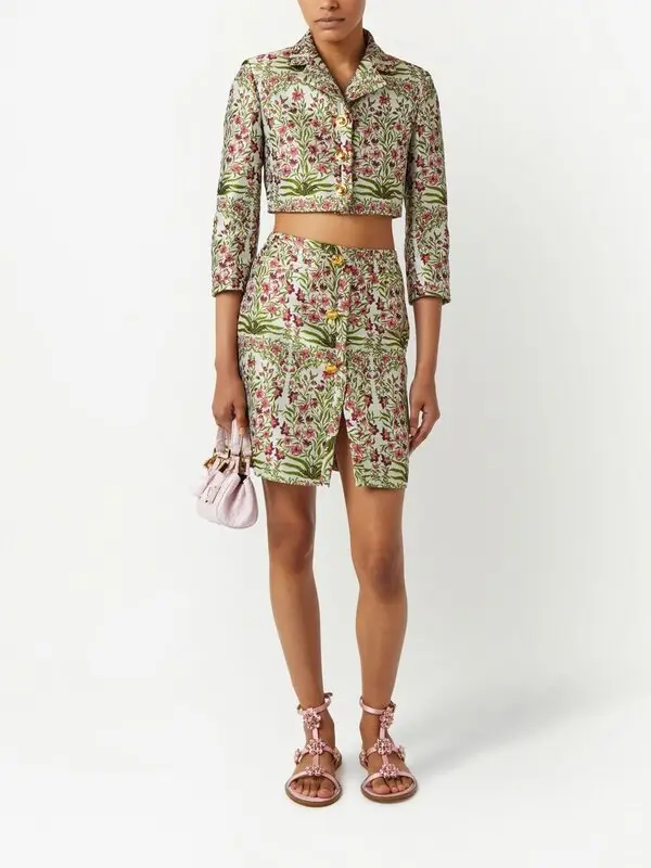 Giambattista Valli Floral Jacquard Mini Skirt