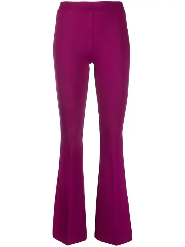 BLANCA VITA Mid-rise Flared Trousers - Purple