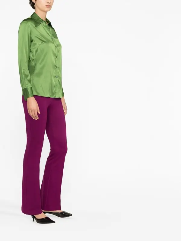 BLANCA VITA Mid-rise Flared Trousers - Purple