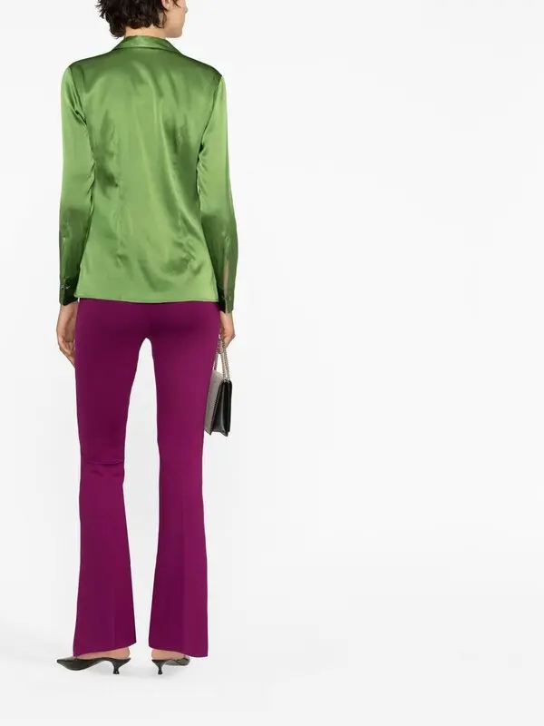 BLANCA VITA Mid-rise Flared Trousers - Purple