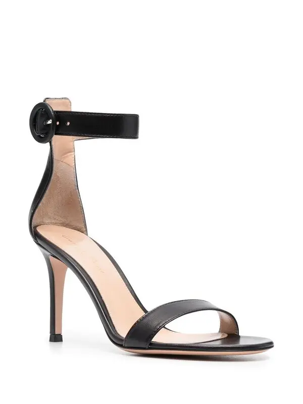 GIANVITO ROSSI Portofino 85mm Leather Sandals - Black