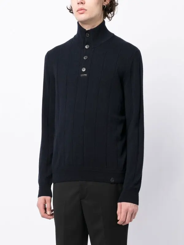 Brioni Roll Neck Cashmere Jumper - Blue