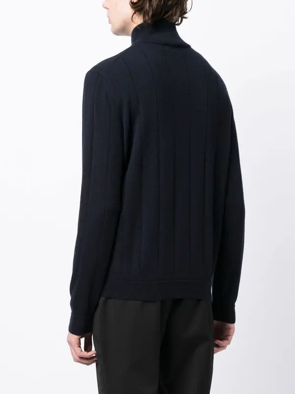 Brioni Roll Neck Cashmere Jumper - Blue
