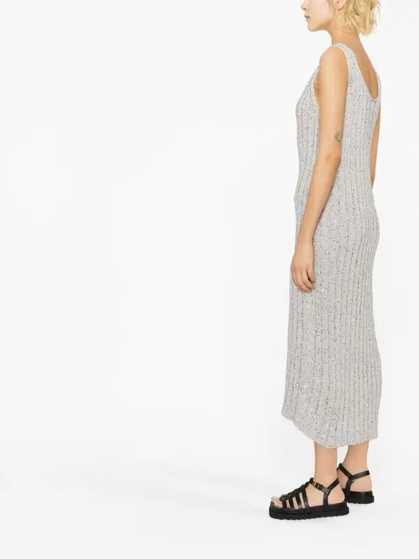 Fabiana Filippi Sequin-Embellished Knitted Midi Dress In Grey - 10% Off |  Editorialist