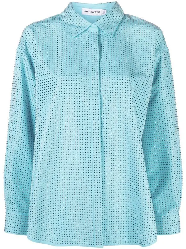 SELF-PORTRAIT Rhinestone-embellished Shirt
