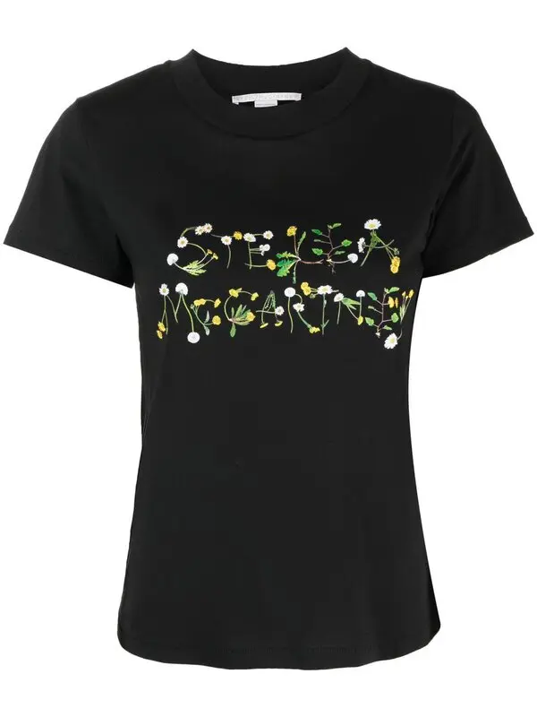 Stella McCartney Dandelion Logo-print T-shirt - Black