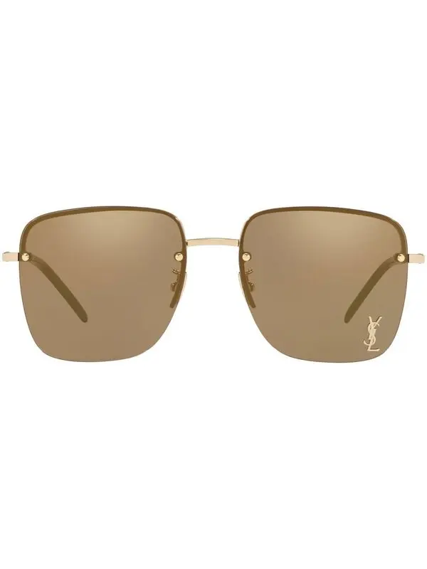 Saint Laurent Monogram Frameless Sunglasses - Gold