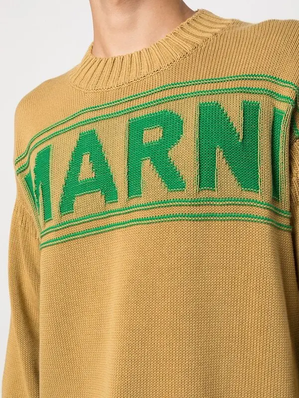 Marni Logo-print Knit Jumper - Neutrals