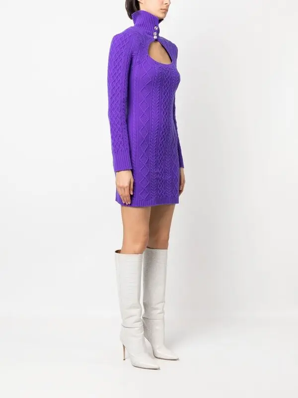 purple knit mini dress SEROYA Emeri Mini Dress in Purple
