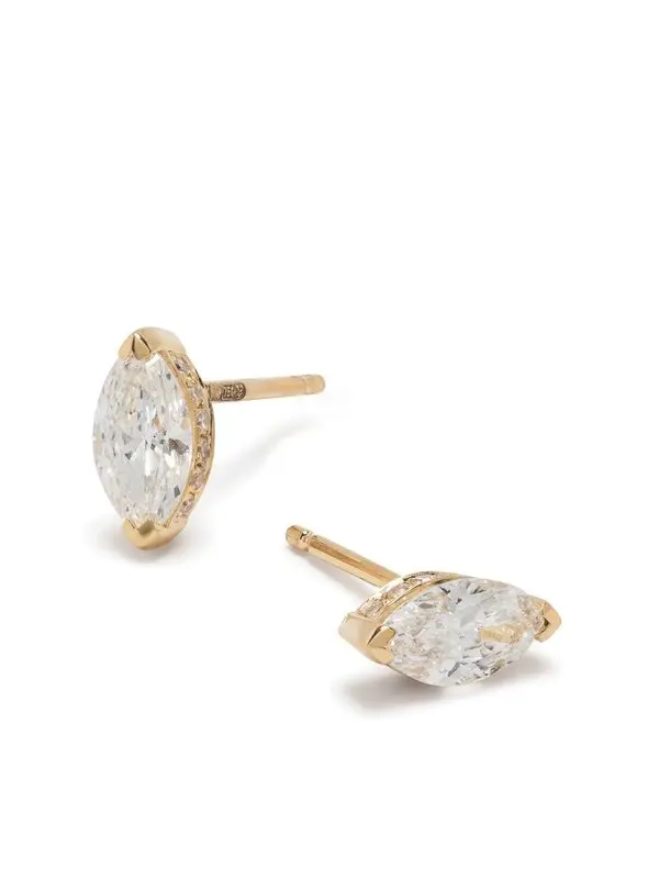 Shay 18k Yellow Diamond Marquise Stud Earrings - Gold