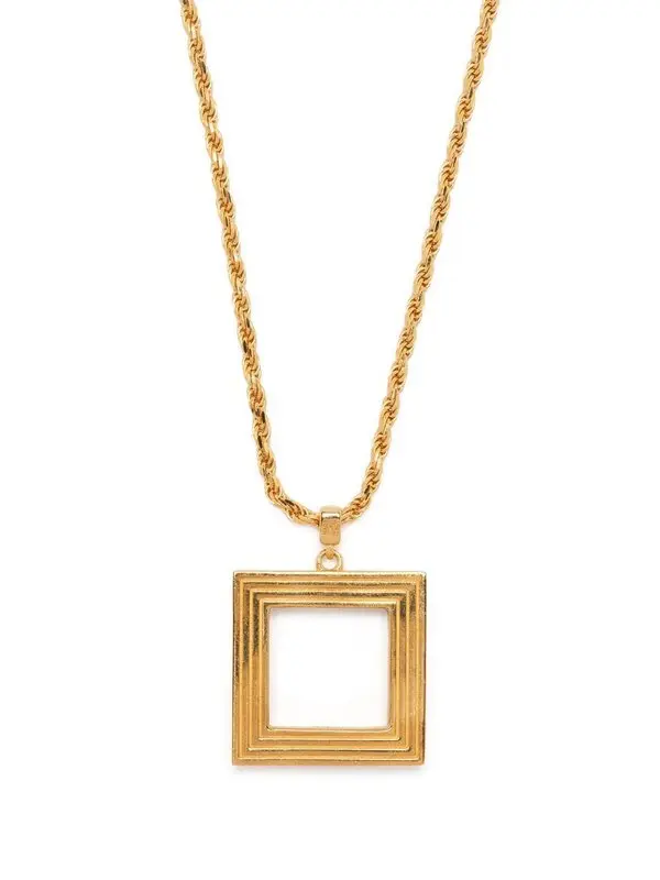 IVI Square Pendant Necklace - Gold