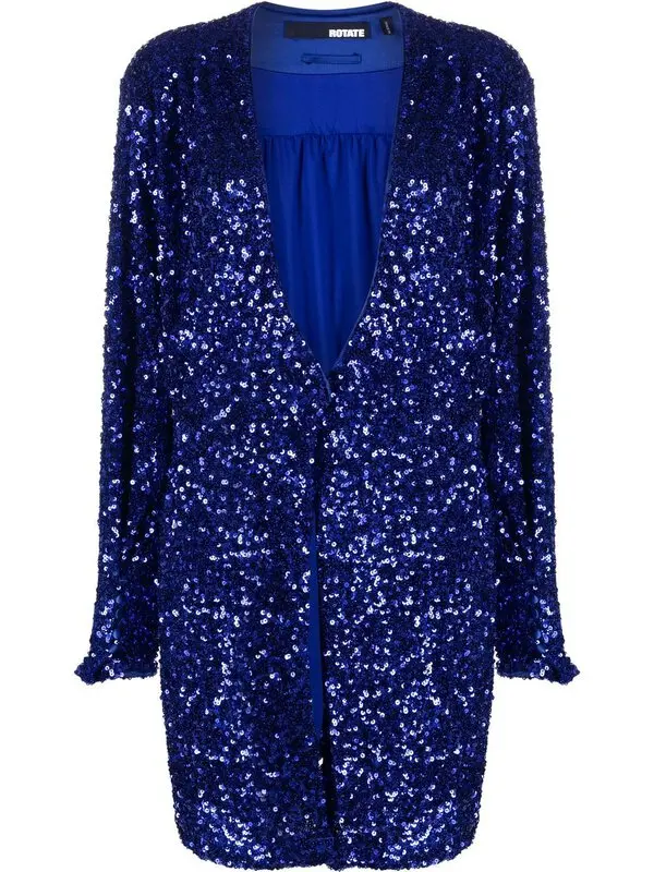 Remain Birger Christensen Sequin-embellished Wrap Dress - Blue