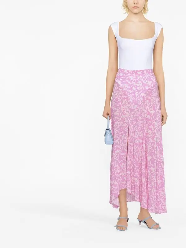 Isabel Marant Étoile Asymmetric Floral-print Silk Skirt