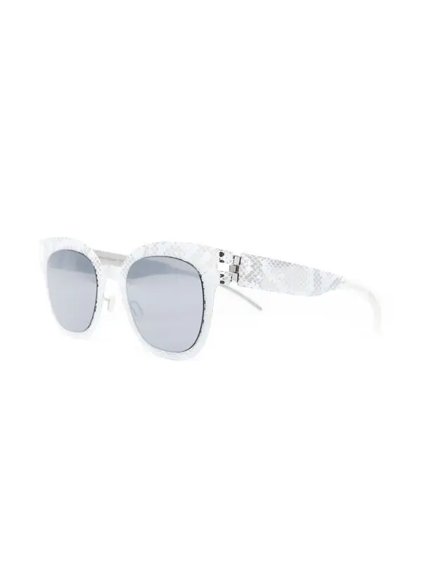 Mykita Python-print Wayfarer Sunglasses - Silver