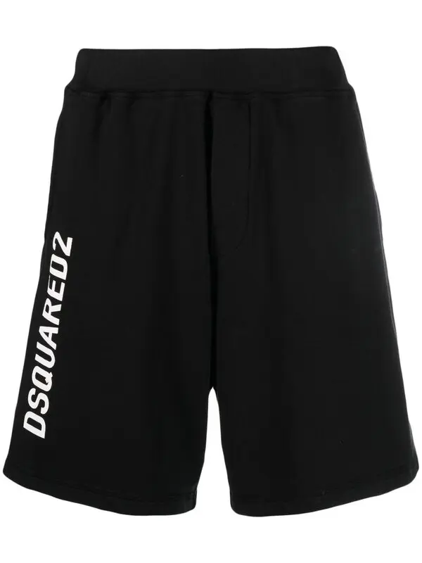 Dsquared2 Logo Print Cotton Shorts