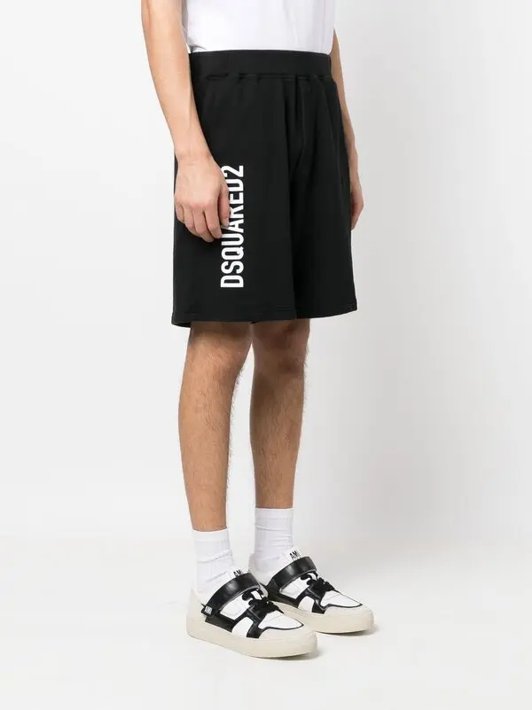Dsquared2 Logo Print Cotton Shorts