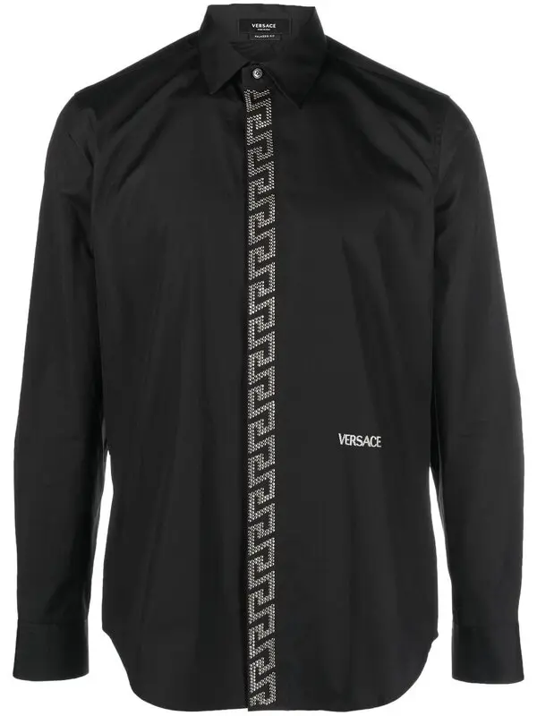 Versace Greek Key-embroidered Shirt