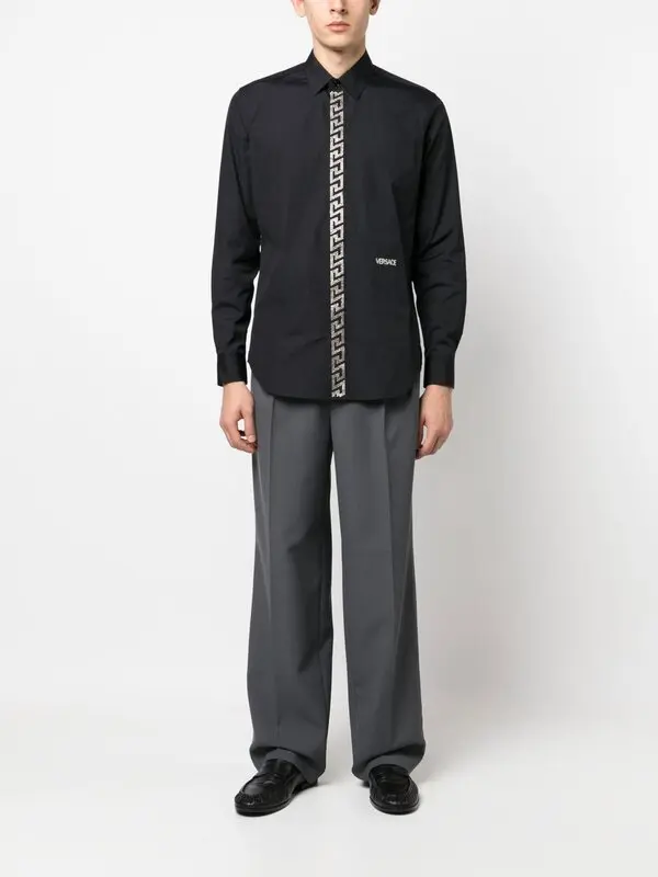 Versace Greek Key-embroidered Shirt