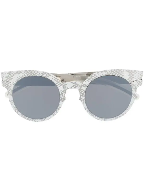 Mykita Python-print Wayfarer Sunglasses - Silver