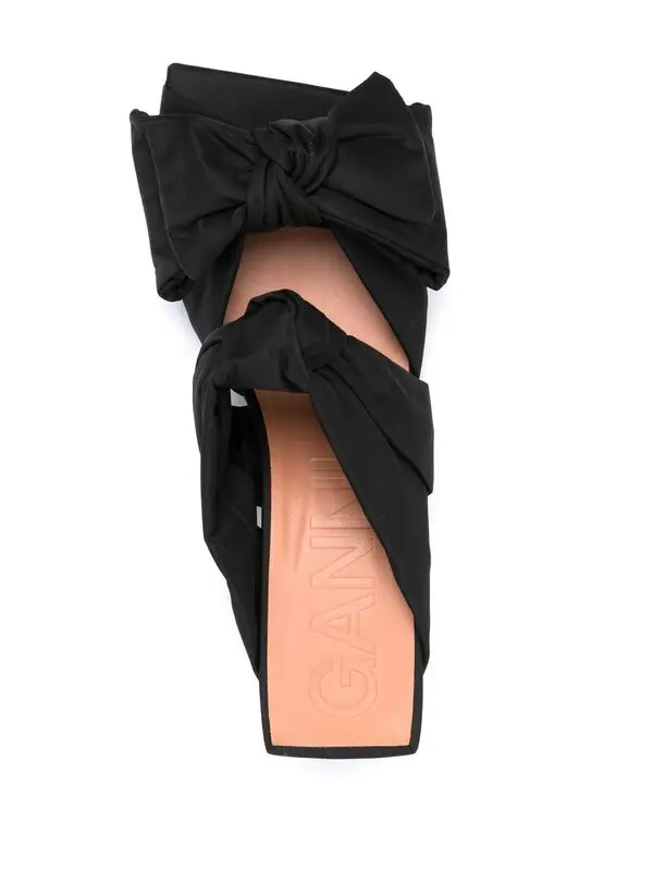 GANNI Bow 60mm Sandals - Black