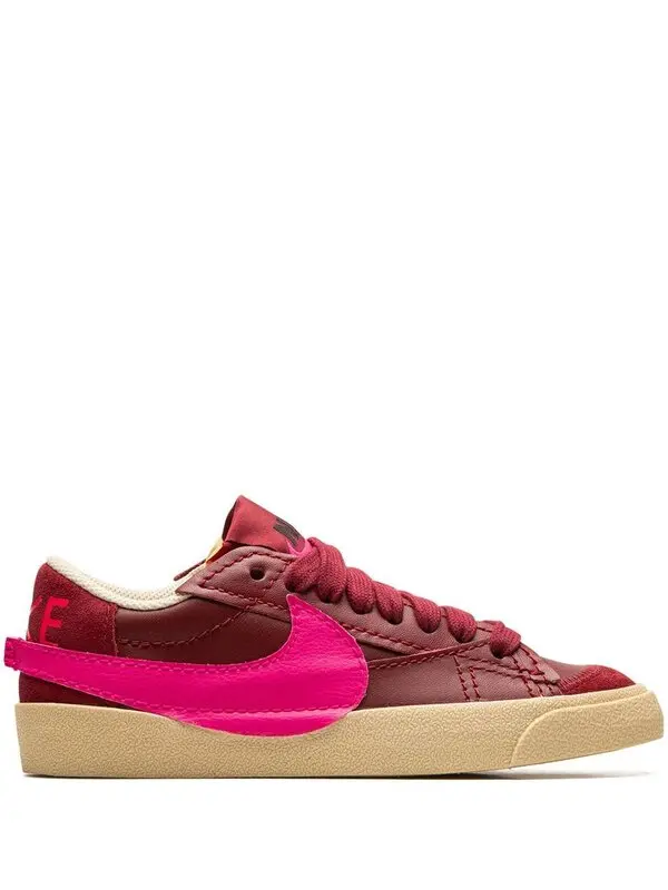 Nike Blazer Low 77 Jumbo Burgundy/hot Pink Sneakers - Red