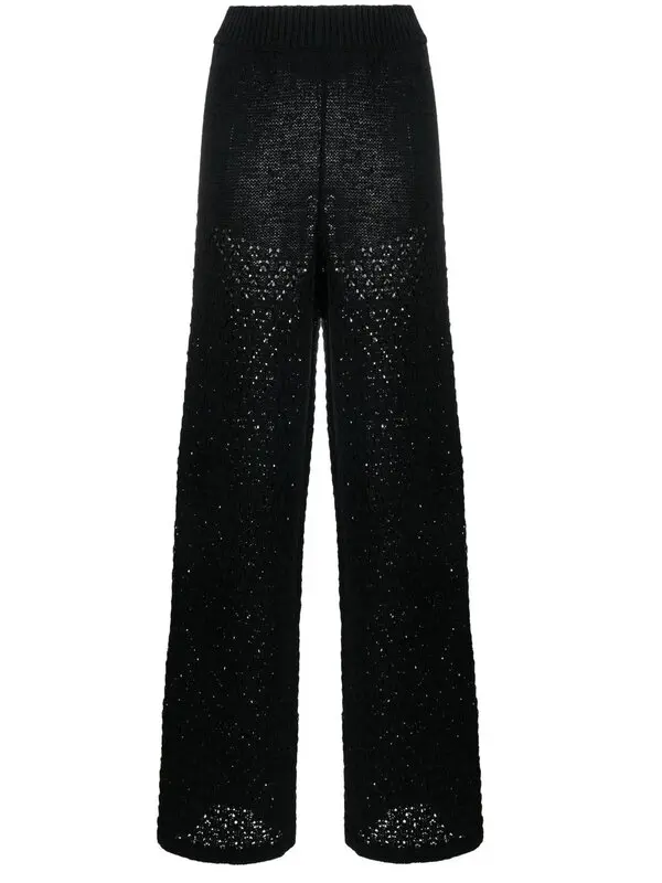 ROTATE BY BIRGER CHRISTENSEN Loose-knit High-waisted Trousers