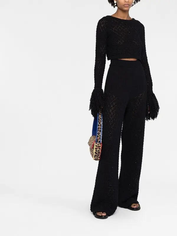 ROTATE BY BIRGER CHRISTENSEN Loose-knit High-waisted Trousers