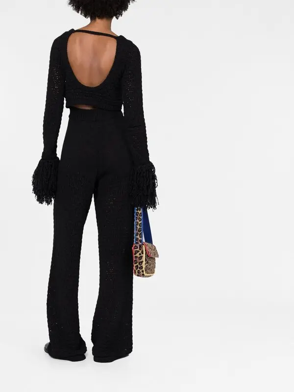 ROTATE BY BIRGER CHRISTENSEN Loose-knit High-waisted Trousers