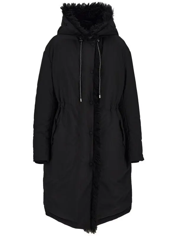 FERRAGAMO Shearling-lined Parka Coat - Black