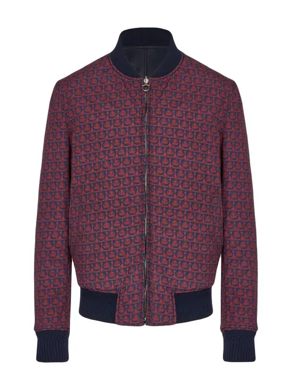 FERRAGAMO Gancini-print Reversible Bomber Jacket